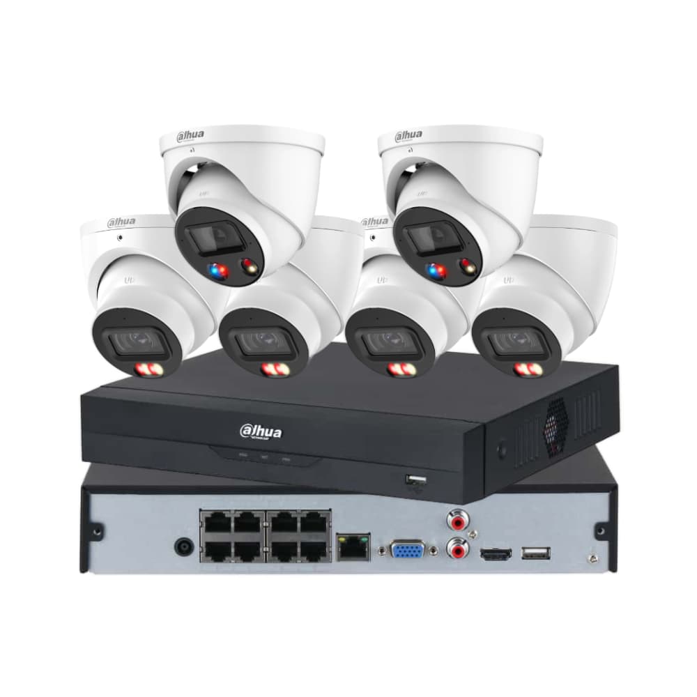 Dahua 8MP 24/7 Full Colour 6 Camera CCTV Kit | TiOC 3.0 + Dual Light ...