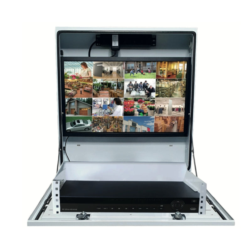 Outdoor Security Cabinet with DVR/NVR Shelf, PA-WMCAB-W, 2U, 24-inch L ...