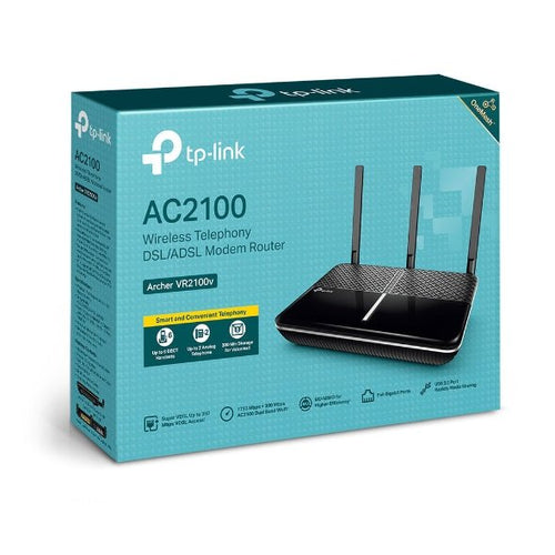 TP-Link Archer VR2100v AC2100 Wireless MU-MIMO VDSL/ADSL Telephony Mod ...