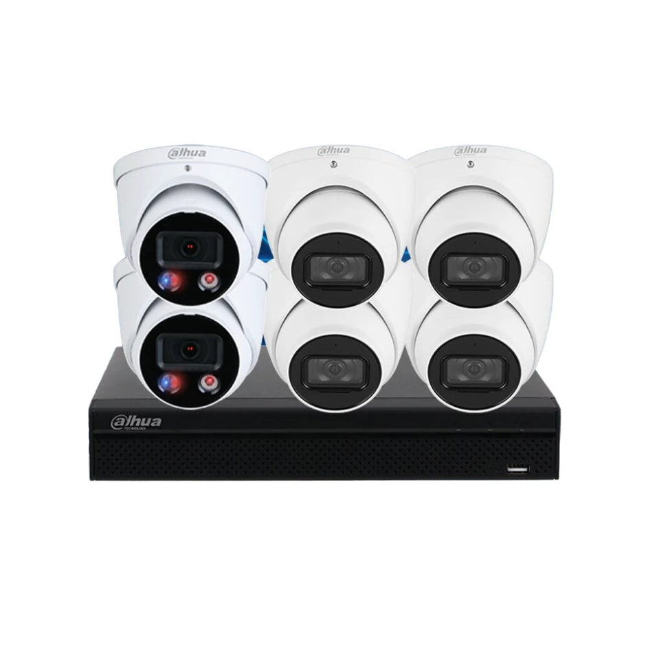 Dahua 6 x 8MP 24/7 Full Colour Turret Security Camera Kit with TiOC ...
