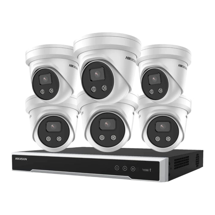 Hikvision 6 x 8MP Cameras + 8 Channel NVR CCTV Kit: 6 AcuSense Turret ...