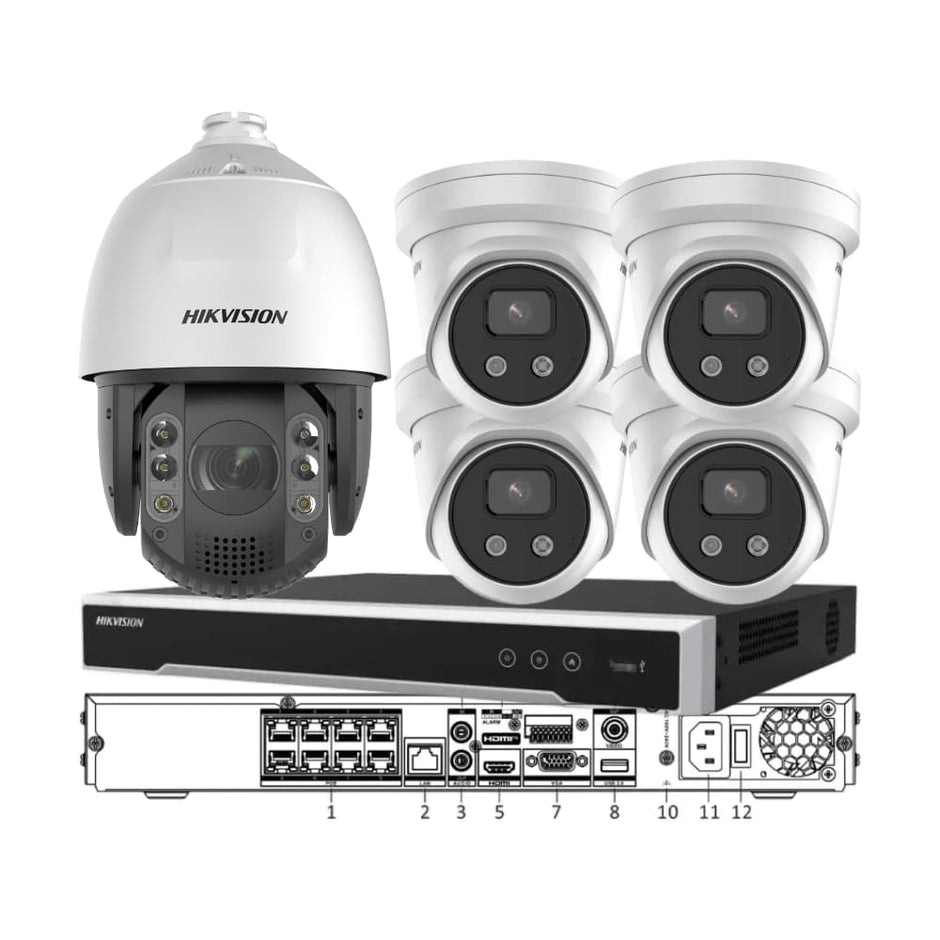 Hikvision PTZ Auto-Tracking CCTV Kit — 5 Cam 8CH | AU – CCTV Guru