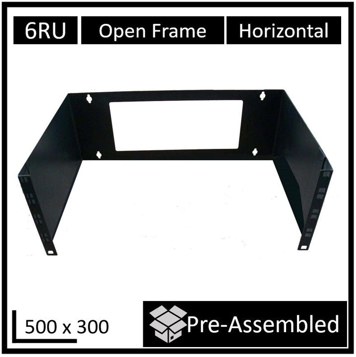 LDR Open Frame 6U Wall Mount Frame (500mm x 300mm) - Black Metal Const ...