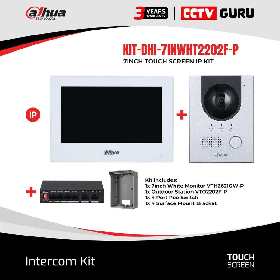 Dahua Intercom Kit White 7-inch Touch Screen Monitor, Outdoor Station ...